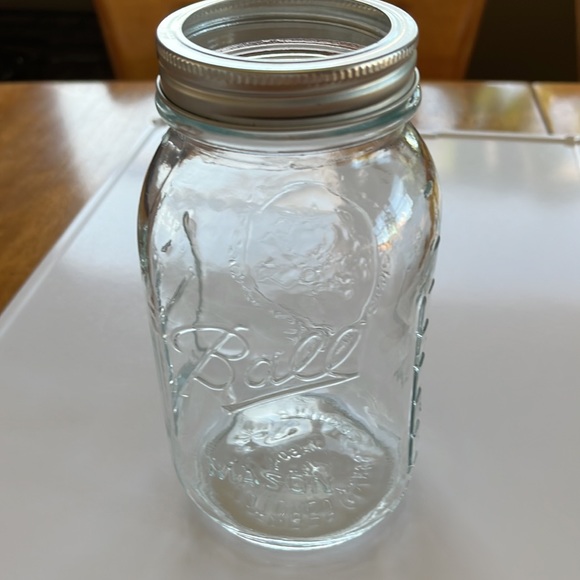 Ball Mason | Kitchen | Ball Mason Jar With Fruit Pattern And Bottom ...